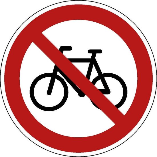 Verboden voor fietsen sticker, C14 200 mm | bol.com