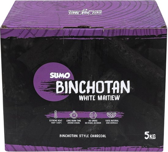 KamadoSumo - Kamado Sumo Houtskool – Binchotan – White Maitew - 5kg - Kamado | bol