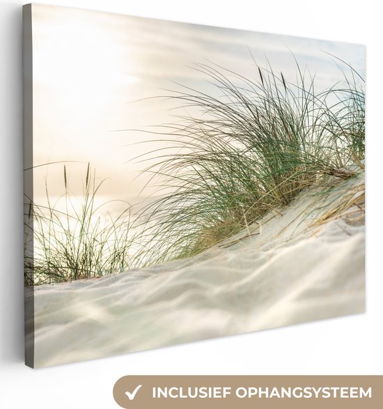 Canvas schilderij - Wadden - Duin - Zand - Zomer - Canvas doek - 160x120 cm -... | bol