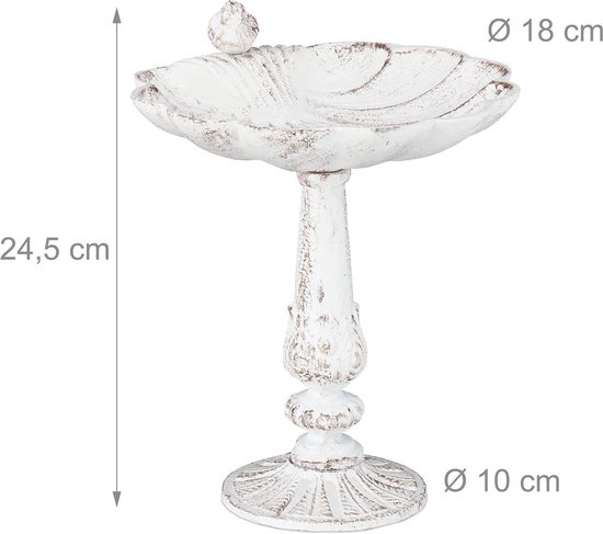 Vogelbadje gietijzer retro op voet - Tuindecoratie vogelschaal vogelbad ...