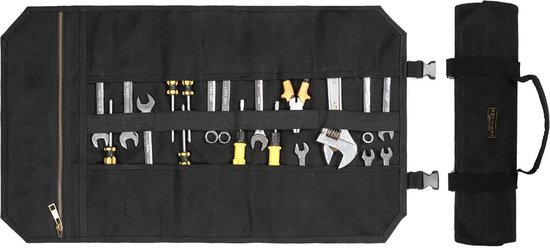 Tool Roll Up Bag Heavy Duty 16oz Gewaxt Canvas Moersleutel Organizer ...