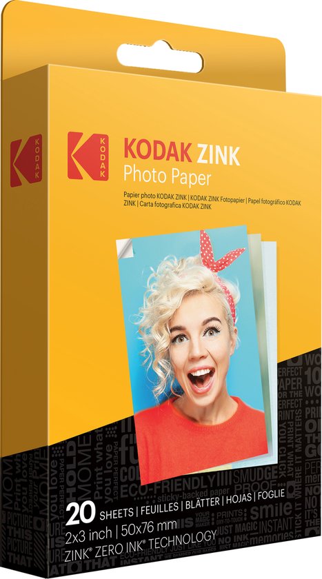 Kodak - Zink 2x3 inch Papier - 20 Pack - Geschikt voor Smile+ ...