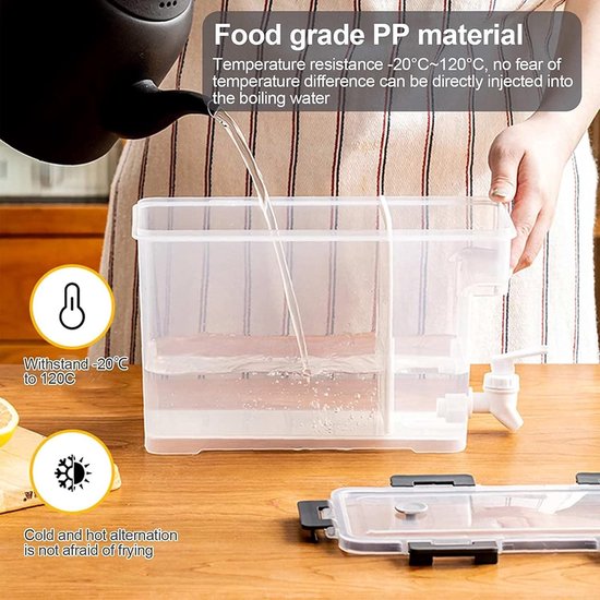 Drink Dispenser with Tap and Divider - 3.5 L Cold Drink Dispenser ...