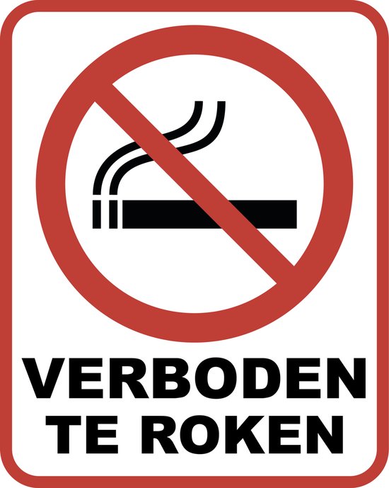 5 sticker van 20x25cm | 5x Verboden te Roken Sticker | 20 x 25 cm ...