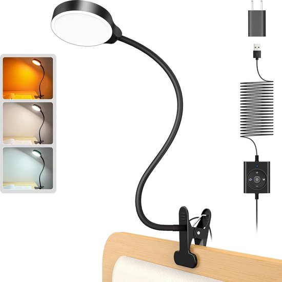 36 LED USB-tafellamp oogzorgclip op licht 3 kleuren en 5 helderheden ...