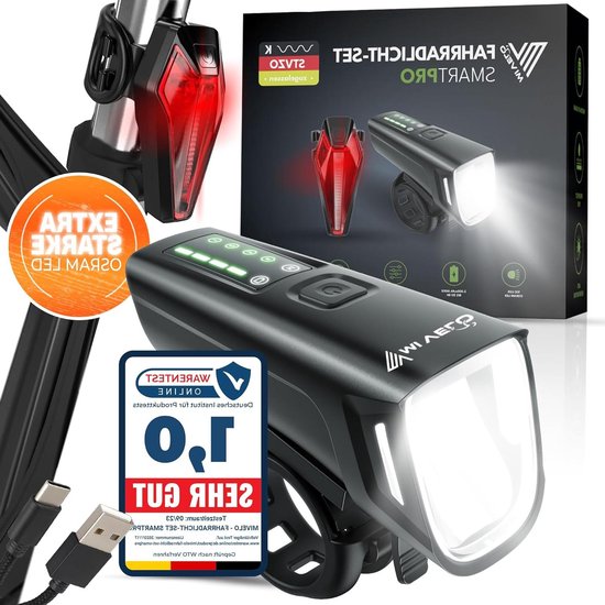Kit d'éclairage vélo - Jusqu'à 11 heures d'autonomie - Homologué StVZO ...