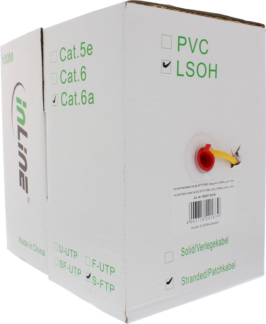 S/FTP CAT6a 10 Gigabit netwerkkabel met flexibele aders - AWG26 - LSZH ...
