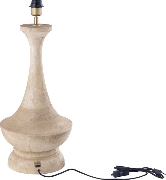 PTMD Ahid Natural Mango Wood Classic Table Lamp Round | bol