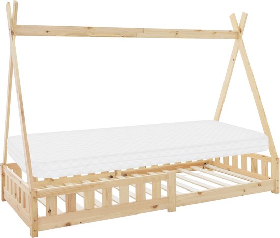 Kinderbed Tipi 90x200 cm van grenenhout incl. matras H-10cm ...