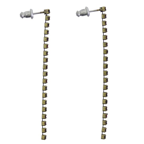 Behave - Oorbellen - Strass Oorhangers - Donker Rode Steentjes - 5.5 cm ...