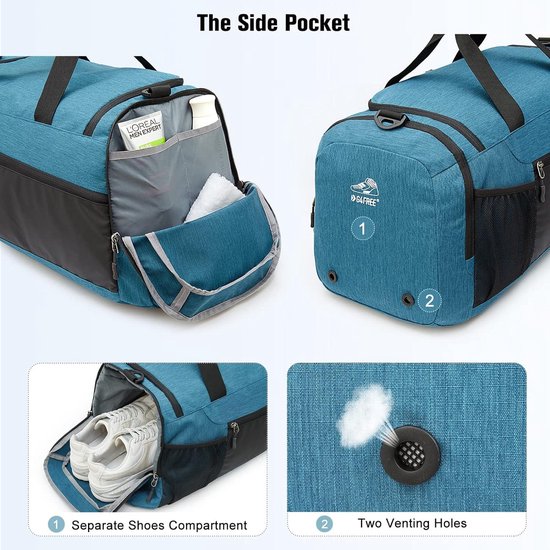 3-weg reisrugzak met nat compartiment en schoenenvak - 45L/60L voor reizen zwemmen... | bol