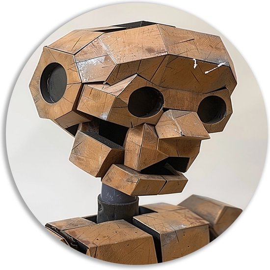 Robot muurcirkels - Beeldhouwwerk schilderij rond - Wandschaal gezicht ...