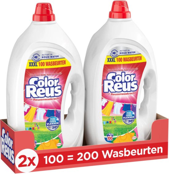 Color Reus Gel Vloeibaar Wasmiddel - Gekleurde Was - Voordeelverpakking - 2 x 100... | bol