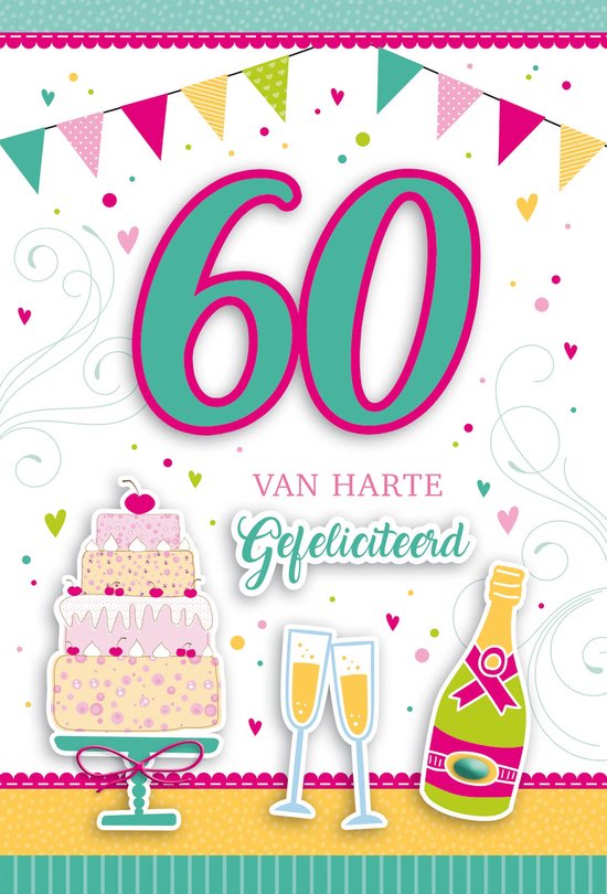Wenskaart | 6 stuks | Laura's Secret 3D 60 jaar | bol