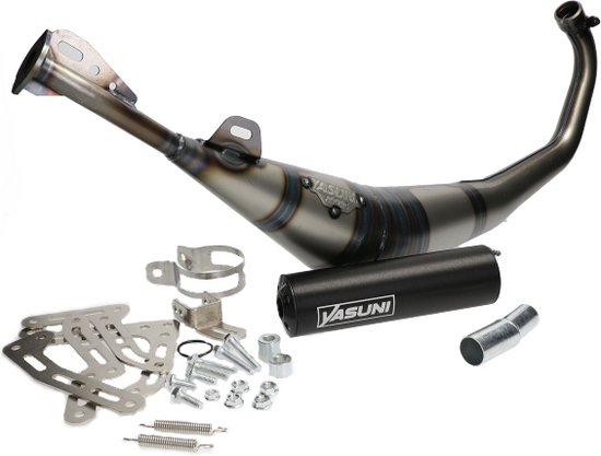 Uitlaat Yasuni R1 Max zwart Minarelli AM6 (o.a.: Beta RR, Rieju MRT ...