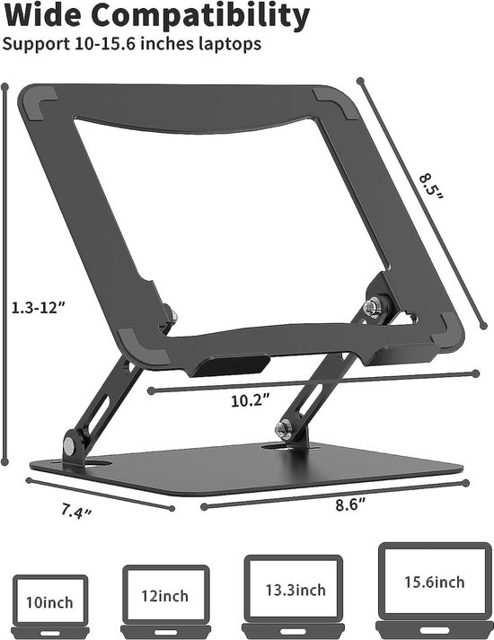 Adjustable Laptop Stand - Portable Laptop Riser with Ergonomic Design ...