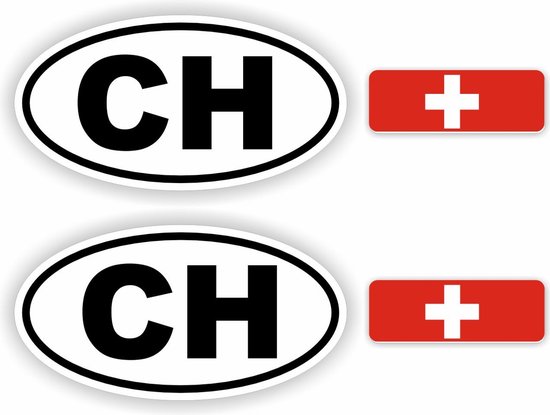 CH, Zwitserland auto sticker set | bol