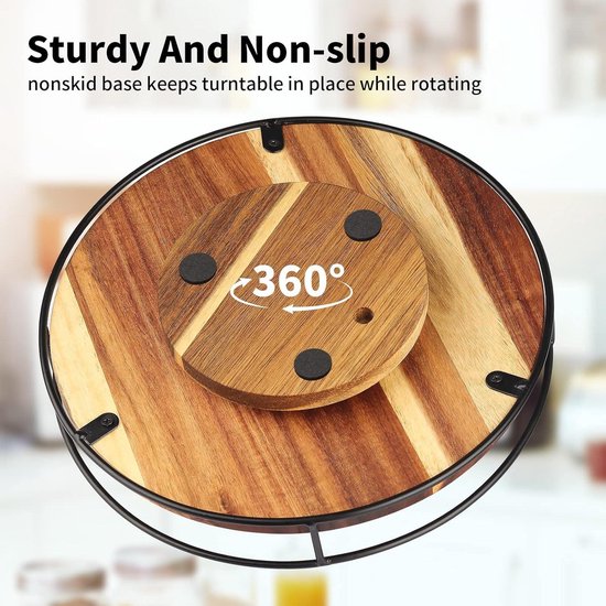 Houten Lazy Susan Keukendraaiplateau Organizer - Draaiplateau voor ...