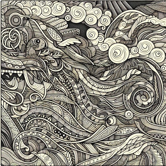 Doodle relief schilderij | Intricate 3D Doodles: A Textured Masterpiece ...