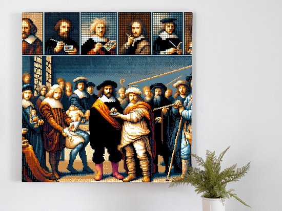Pixel art rembrandt schilderij | Rembrandt's meesterwerk gerecreëerd in ...