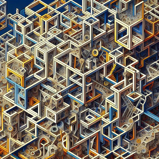 Modern escher schilderij | Abstracte geometrische patronen door de ogen ...