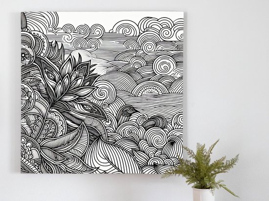 Line art relief schilderij | Lineaire reliëfcompositie: het samenspel ...