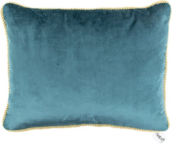 half kussen fluweel goud petrol 35x45cm | bol