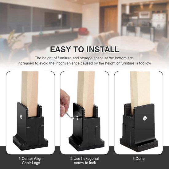 Verstelbare meubel risers - Heavy Duty 4 Pack - Bed & Sofa verhogers ...