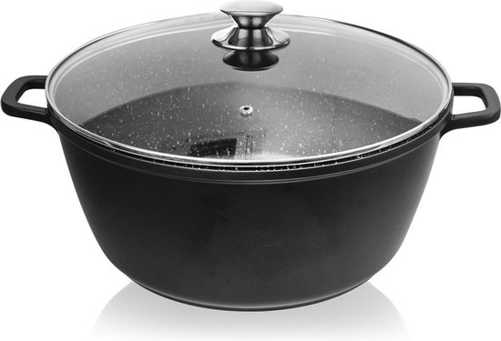 Kookpan Graniet met Deksel GRANDE 32 cm, 9,7 l - Kookpot - Soeppan | bol