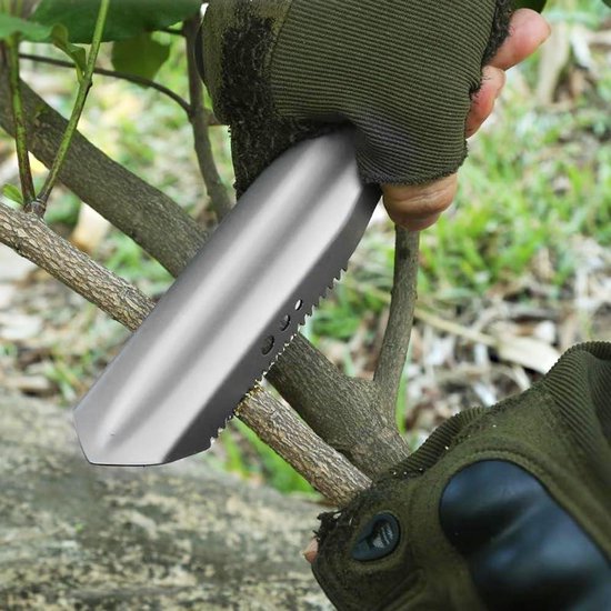 Multifunctionele outdoor titanium mini-schep met verlengde handgreep ...