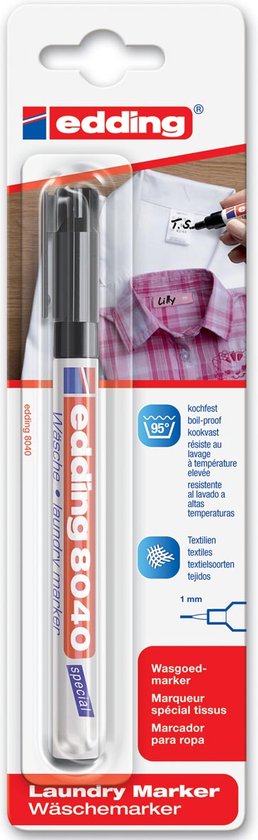 Edding Wasgoedmarker 8040 Rond 1 Mm Zwart | bol