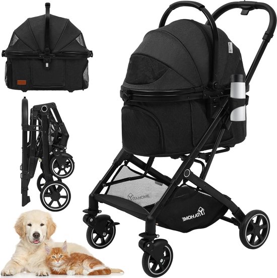 Opvouwbare Kattenwandelwagen - YITAHOME 3-in-1 Wandelwagen - Draagmand ...
