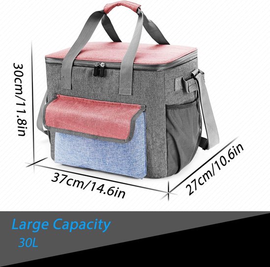Grote Geïsoleerde Koeltas 30L Opvouwbare Picknick Koeltas Waterdichte Lunch Thermische... | bol