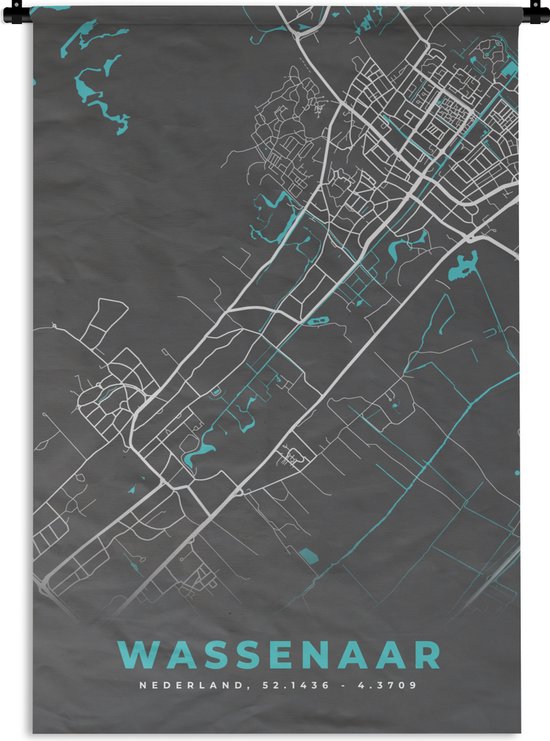 Wandkleed - Wanddoek - Wassenaar - Kaart - Plattegrond - Stadskaart ...