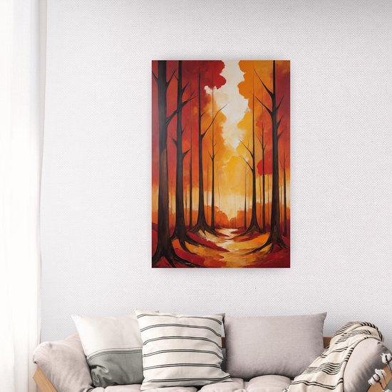 Bos poster - Herfst wanddecoratie - Wanddecoratie boom - Moderne poster ...