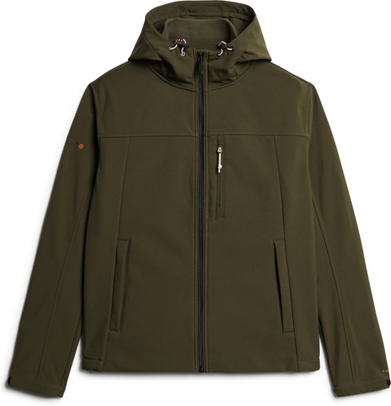 Superdry HOODED SOFT SHELL TREKKER JKT Heren Jas - Groen - Maat XXL | bol