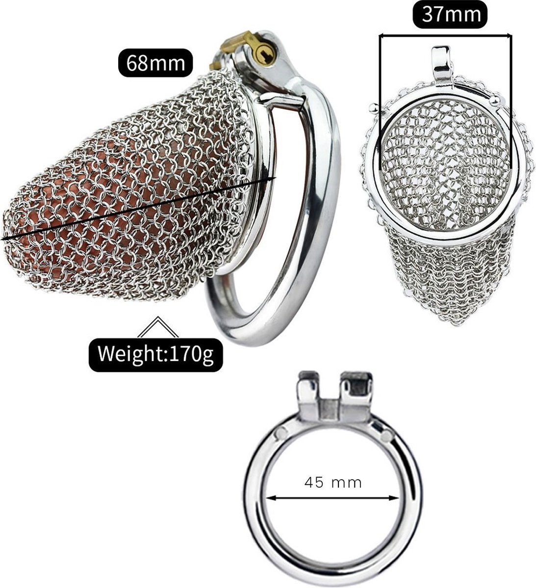 Kiotos Steel - Grillage de chasteté en métal - Acier inoxydable ...