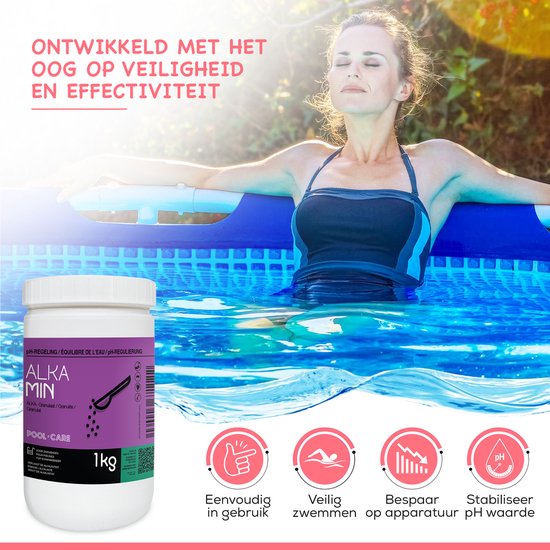 Pool-Care - Alka min granulaat 1 kg - Zwembad - Poeder | bol