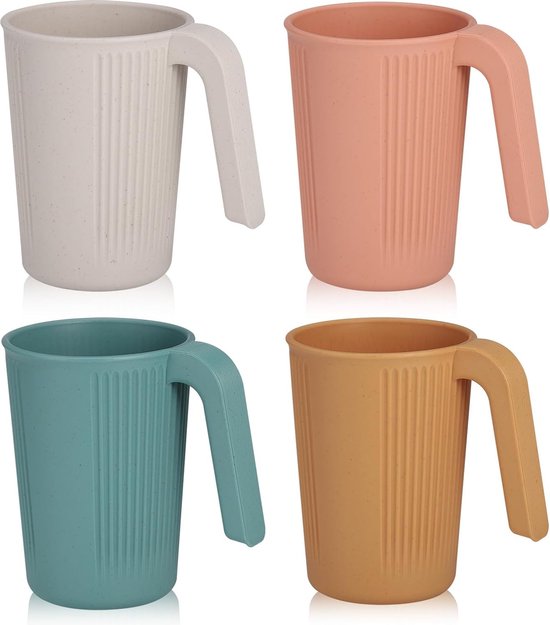 Set van 4 bekers, drinkbekers, plastic bekers, herbruikbaar ...