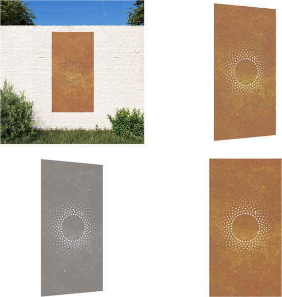 vidaXL-Wanddecoratie-tuin-zonontwerp-105x55-cm-cortenstaal ...