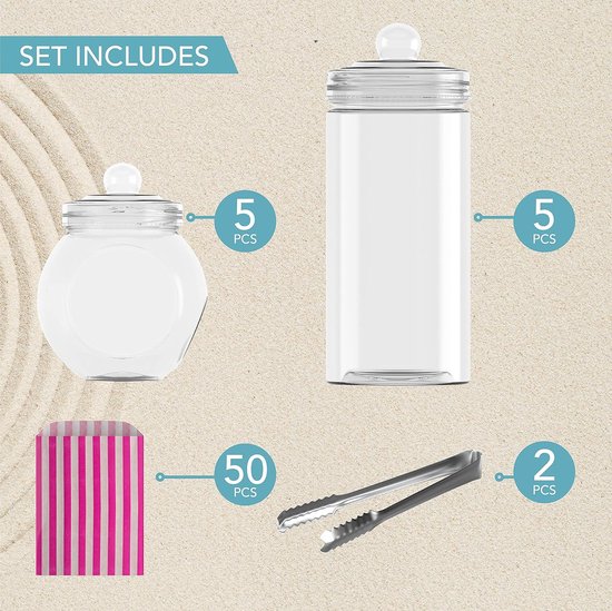 Kunststof potten met deksel klein - 10 stuks snoeppotten met deksel, snoeppot... | bol