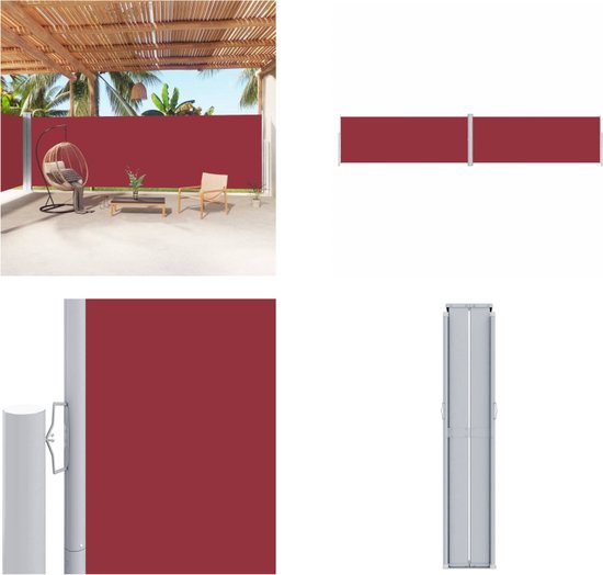 vidaXL Windscherm uittrekbaar 200x1000 cm rood - Scherm - Schermen ...