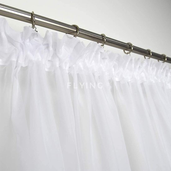 Kant-en-klare gordijnen, voile gordijn met geplooid lint, lang modern ...