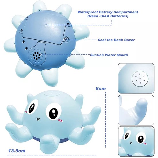 Henkie De Octopus Roze, Baby, Peuter Bad Speelgoed, Led Lichtjes ...