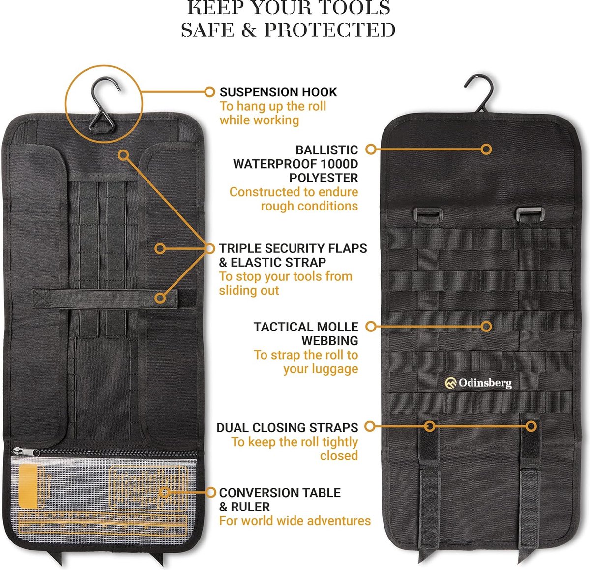 Heavy Duty Tool Roll Gereedschapstas voor motorfiets, zonder inhoud ...