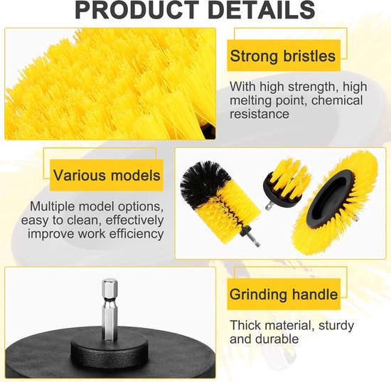 Borstelopzetstuk, boormachine, set van 8 stuks, bevestigingsborstel ...