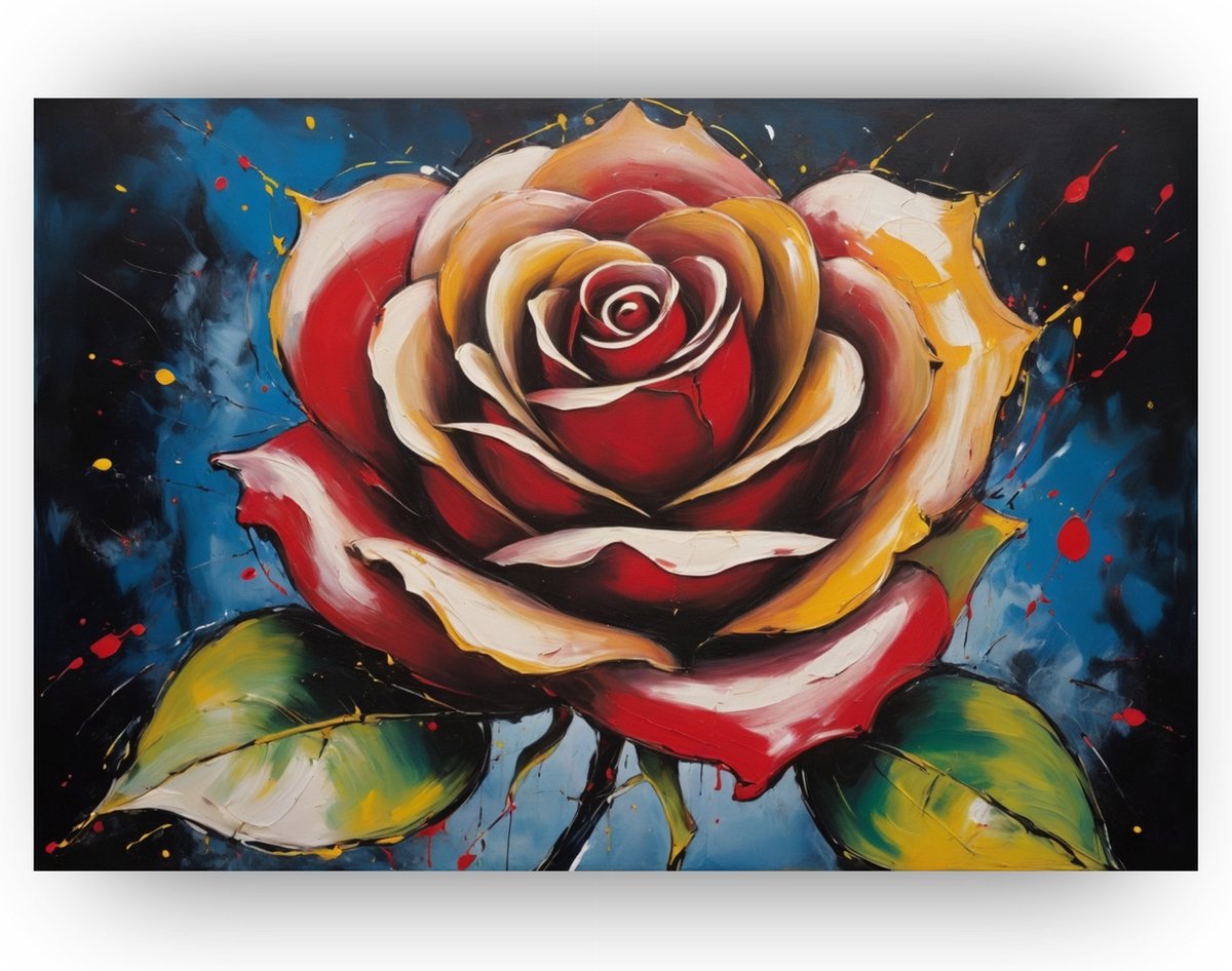 Affiche style Rose Jackson Pollock - Décoration murale Jackson Pollock ...