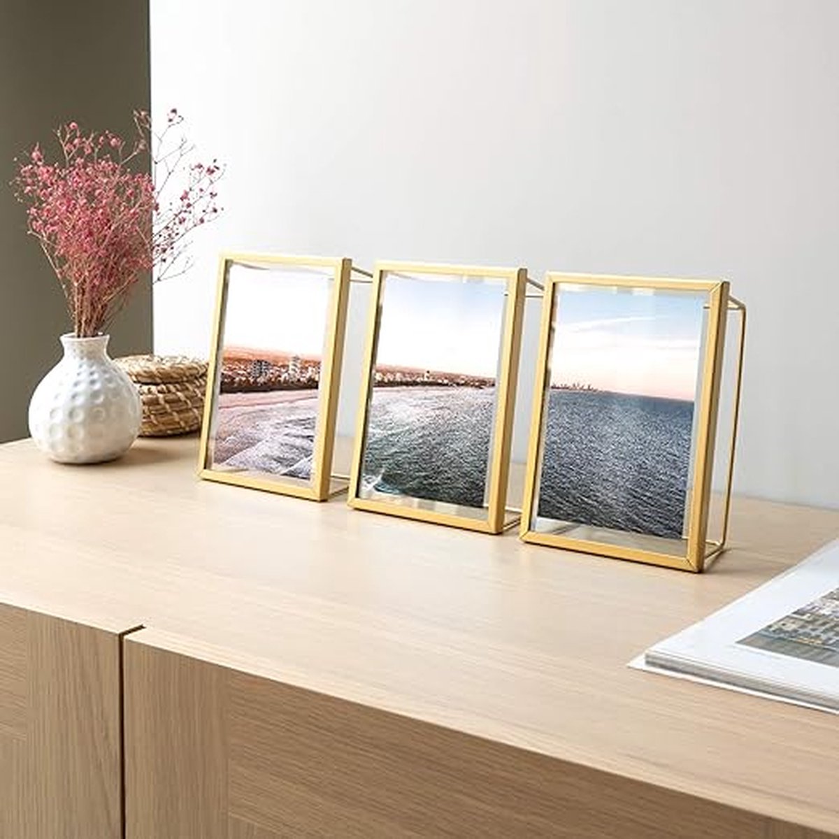 Set van 3 - Lijst voor foto's 10 x 15 cm - Kubus fotolijstje - Staand ...