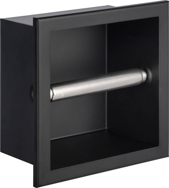 Saqu Square Inbouw WC Rolhouder - Mat Zwart - Toiletrolhouder - WC ...