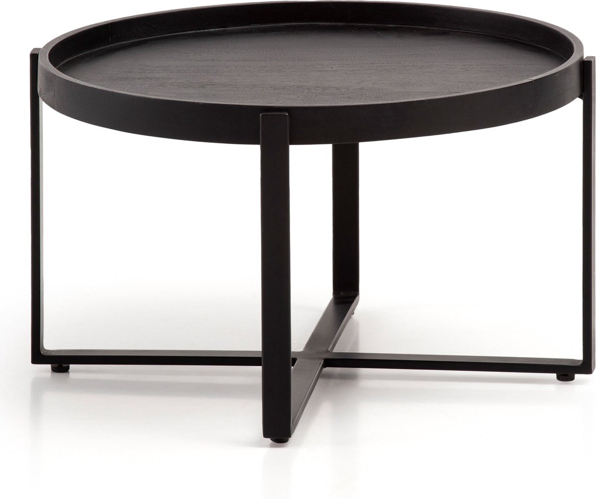 Table basse 60x60x35 cm Massief Hout Mango / Métal Noir Table Zwart ...